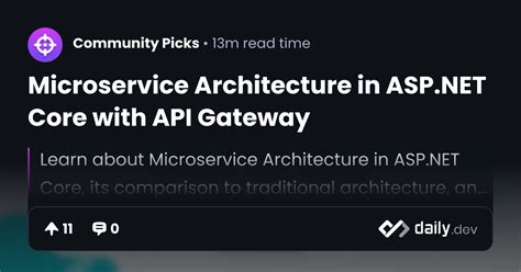 Microservice Architecture In ASP NET Core With API Gateway Daily Dev