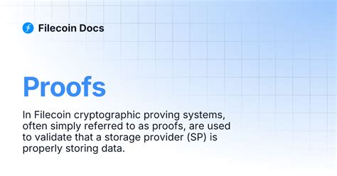 Proofs Filecoin Docs