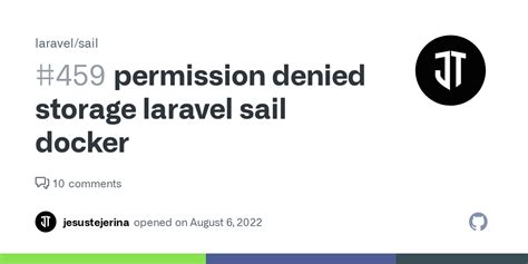Permission Denied Storage Laravel Sail Docker · Issue 459 · Laravelsail · Github