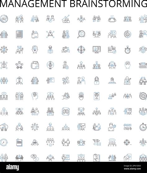 Management Brainstorming Outline Icons Collection Brainstorming