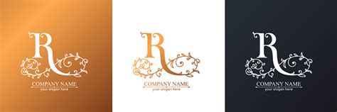 프리미엄 벡터 R 로고 몬노그램 레터링 엘리트 회사를 브랜딩하기 위한 개인 로고 또는 사인 0명에 대한 스톡 벡터 아트 및 기타