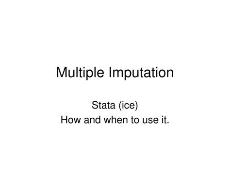 PPT Multiple Imputation PowerPoint Presentation Free Download ID