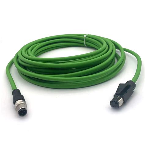Ethernet Ip Ethercat Profinet Fieldbus Cable Molded M12 To Rj45 Double Ended Cordsets Shielded