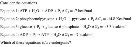 Solved Consider The Equations Equation 1 Atp