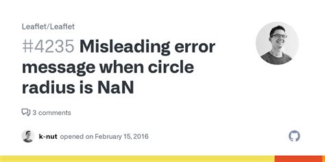 Misleading Error Message When Circle Radius Is Nan · Issue 4235