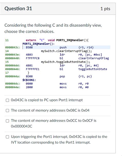 Solved Question 31considering The Following C ﻿and Its
