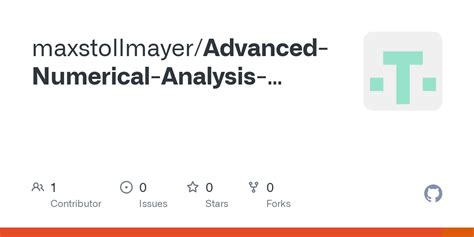 Github Maxstollmayeradvanced Numerical Analysis Course