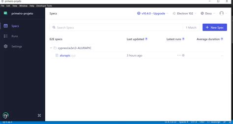 api alurapic spec js não aparece no cypress para rodar o teste cypress automação de testes