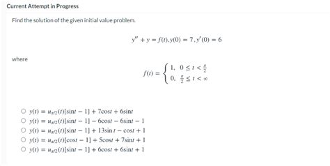 Solved Current Attempt In Progress Find The Solution Of The Chegg