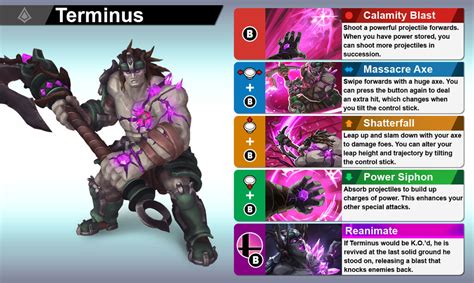 Super Smash Bros Move List Terminus By Thescaletrain On Deviantart