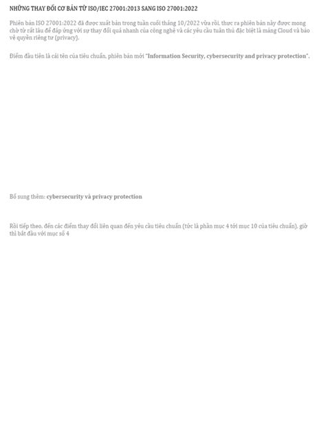 Nh Ng Thay Đ I Cơ B N T Iso 27001 2013 Sang Iso 27001 2022 Pdf