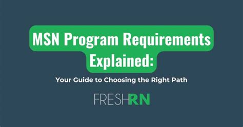 Msn Program Requirements Explained Your Guide To Choosing The Right