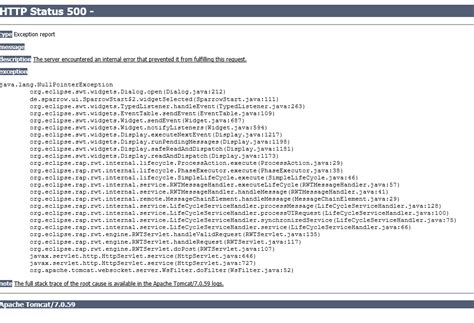 Java Eclipse RAP Dialog Open Throws NullPointerException Stack