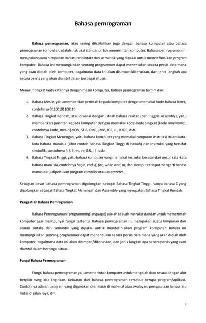 Bahasa Pemrograman Ppt