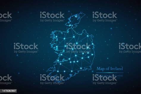 아일랜드 기하학적 메쉬 다각형 네트워크 라인의 추상지도 0명에 대한 스톡 벡터 아트 및 기타 이미지 0명 3차원 형태