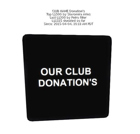 Second Life Marketplace Donation Board V017