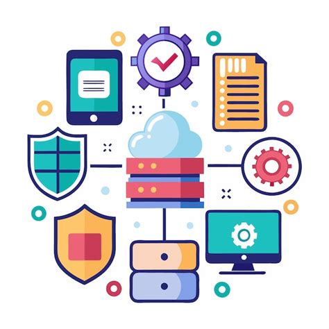 Cloud Computing Illustration With Servers Security And Settings Premium Ai Generated Vector