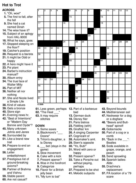 Large Print Crosswords Free Printable Printable Jd