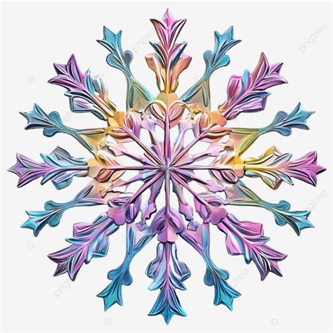 Colorful Symmetrical Snowflake Snowflake Symmetrical Colorful Png
