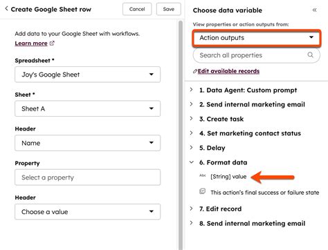 Use Workflow Action Outputs
