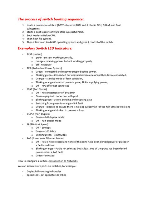 Basic Device Configuration Pdf Network Switch Duplex