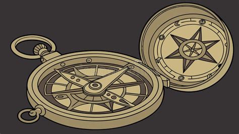 Compass And Map Travel And Exploration Tool Vector Design Generative Ai Stock Vector