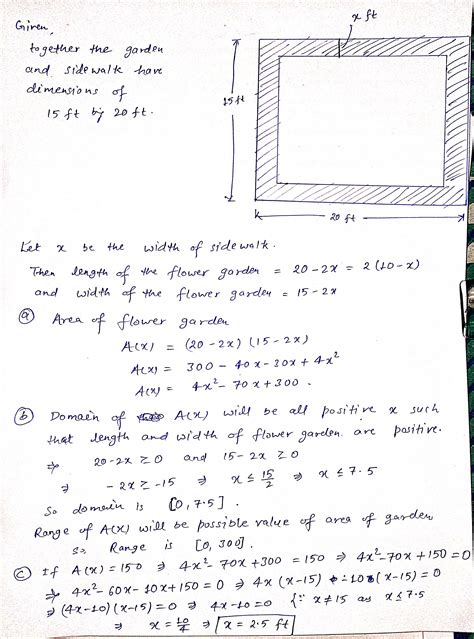 [solved] a rectangular flower garden is surrounded by a sidewalk of