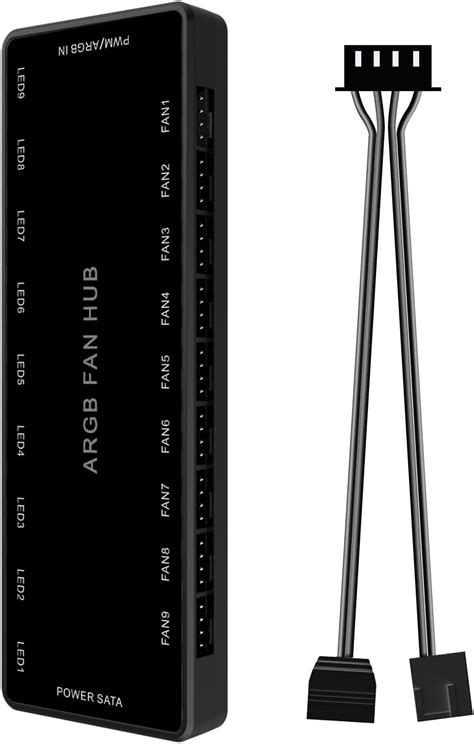 Fan Hub 5v3pin Argb Hub 2in1 Integrated Pwm Argb Fan Hub Total 16 Ports Sata Power