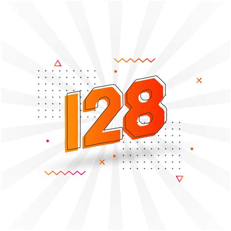128 Number Vector Font Alphabet Number 128 With Decorative Element