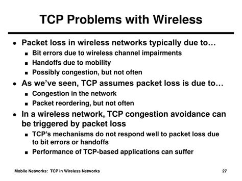 ppt lecture 11 mobile networks tcp in wireless networks powerpoint