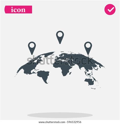 World Map Geo Location Pins Vector Stock Vector Royalty Free