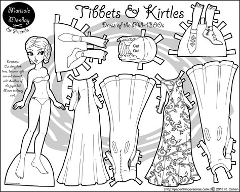 Paper Doll Coloring Pages At Free Printable