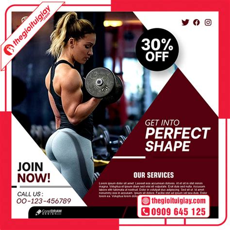 26 Mẫu Poster Gym Sáng Tạo Đơn Giản Độc Đáo Thế Giới Túi Giấy