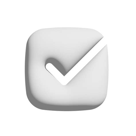 Checked Box Icon 3d Isolated On White Background Paper Art Style