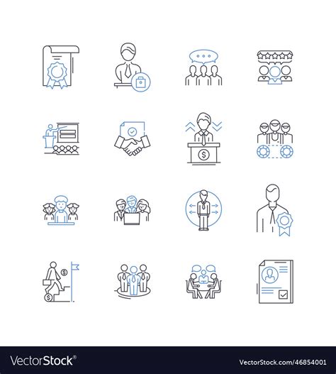 Procedures Line Icons Collection Guidelines Vector Image