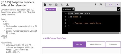 Solved Run L10 P5 Swap Two Numbers With Call By Reference