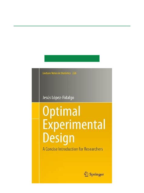 optimal experimental design a concise introduction for researchers full