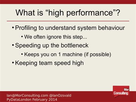 The High Performance Python Landscape By Ian Ozsvald Ppt