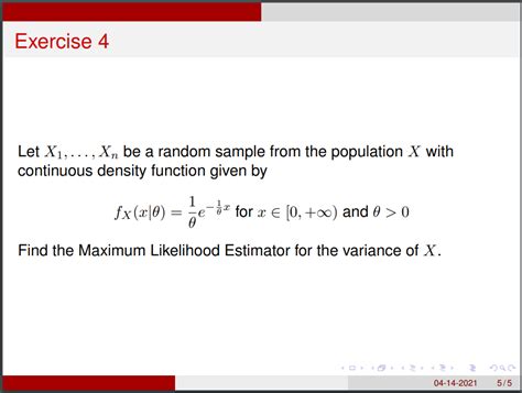 Solved Exercise Let X Xn Be A Random Sample From Chegg