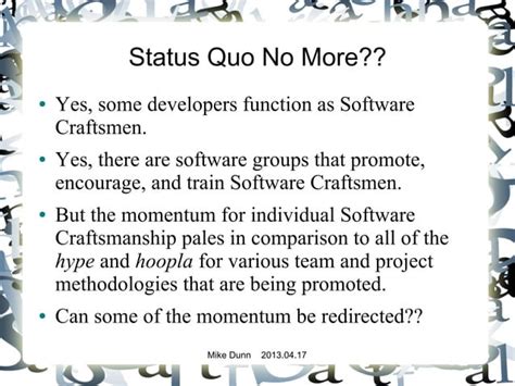 Software Development Craftsmanship Ppt