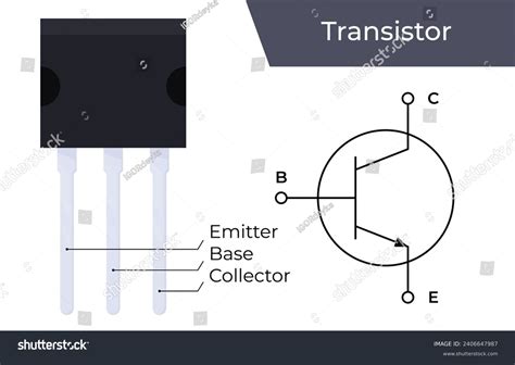 Transistor Electronic Component Scheme Designations Vector Stock Vector Royalty Free