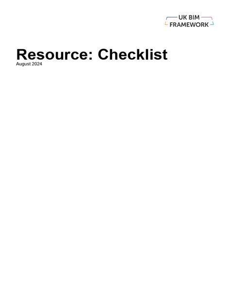 Resource Checklist Pdf