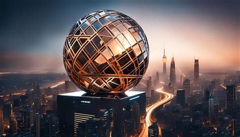 Abstract Globe With Futuristic Patterns Premium Ai Generated Image