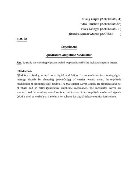 Quadrature Amplitude Modulation Pptx