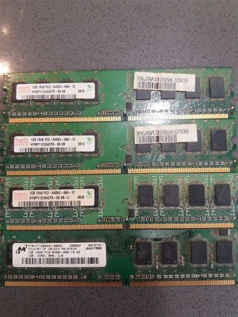 4x 1gb Pc2 6400u Ddr2 800 666 12 Kaufen Auf Ricardo