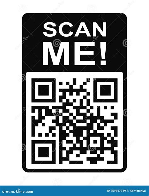 Qr Code In Frame With Text Scan Me Template Of Quick Responce Matrix Barcode With Data Readable