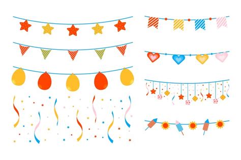 기념일 생일 장식 스타일 무료 벡터