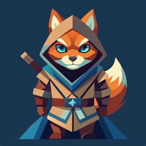 Squirrel In An Assassin Costume In Minimalism Vector Illustration Flat 2 Premium Ai Generated