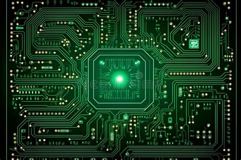 High Tech Electronic Circuit Board Background Neural Network Ai Generated Stock Illustration