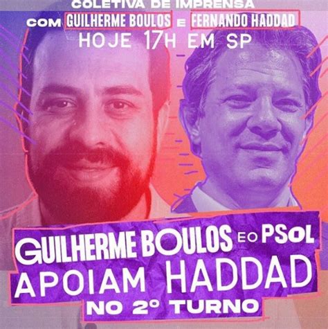 Mundo Positivo Boulos Anuncia Que Psol Apoiará Haddad Mundo Positivo